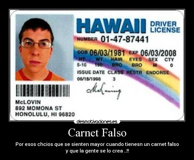 Carnet Falso | Desmotivaciones