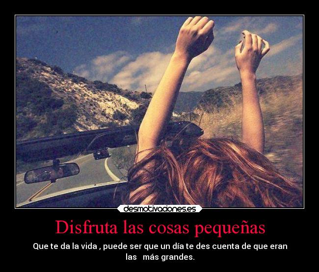 Disfruta las cosas pequeñas | Desmotivaciones