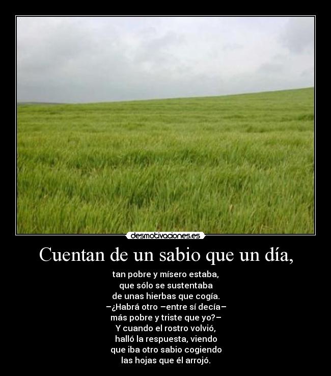 Cuentan de un sabio que un día, | Desmotivaciones