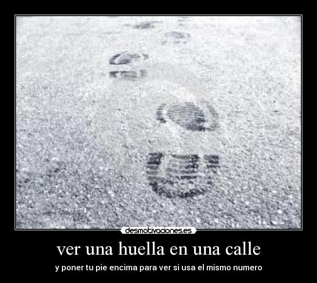 ver una huella en una calle | Desmotivaciones