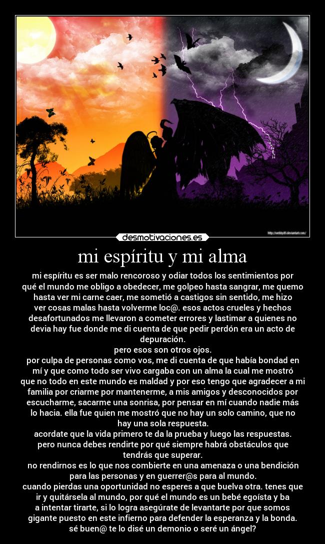 mi espíritu y mi alma | Desmotivaciones